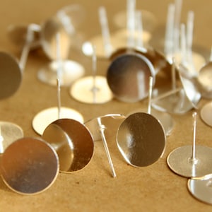 30 Pc. Bright Silver-plated Earring Posts, 12mm Pad FI-215 - Etsy