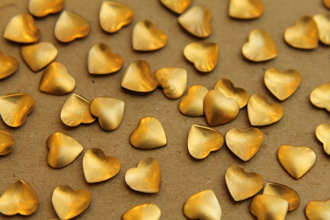 20 Pc. Small Raw Brass Puffed Hearts: 7mm by 8mm - Made in USA | RB-049 ...