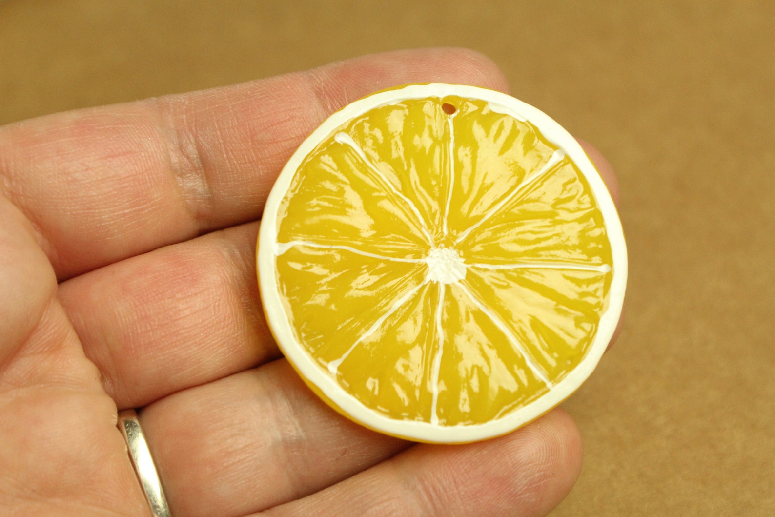 6 pc. Lemon Slice Resin Charms 46.5mm Diameter Fruit | Etsy
