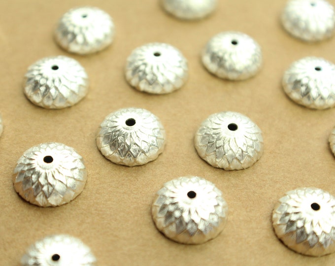 3 Pc. Silver Plated Brass Acorn Bead Caps : 12mm by 5mm Made - Etsy
