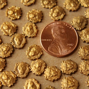 10 Pc. Small Raw Brass Lion Heads: 8mm by 8mm - Made in USA | RB-040 - Etsy