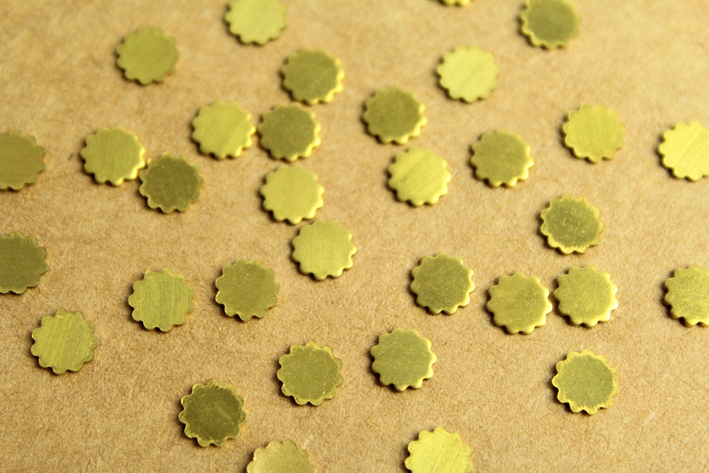 30 Pc. Tiny Raw Brass Serrated Circle Stampings: 6mm Diameter - Etsy UK