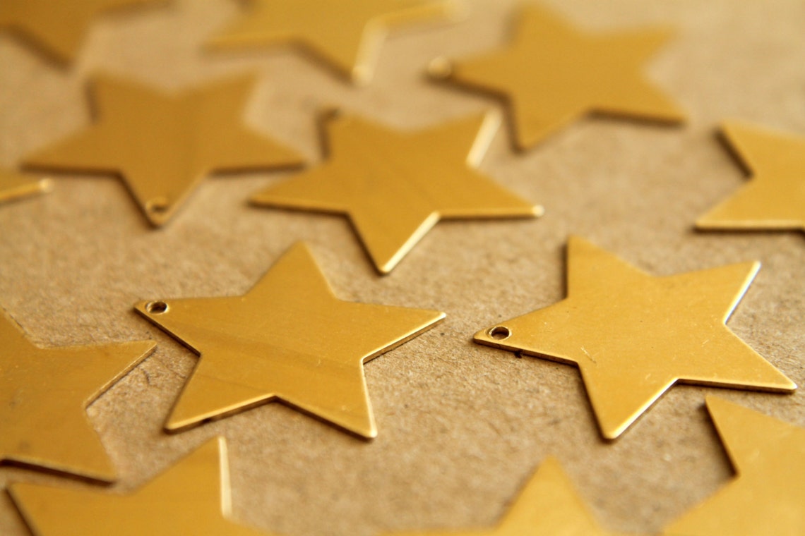 6 Pc. Large Raw Brass Stars: 22mm by 22mm Made in USA | Etsy