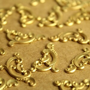 3 Pc. Raw Brass Filigree Stampings (left) : 20.5mm by 14mm - Made in ...