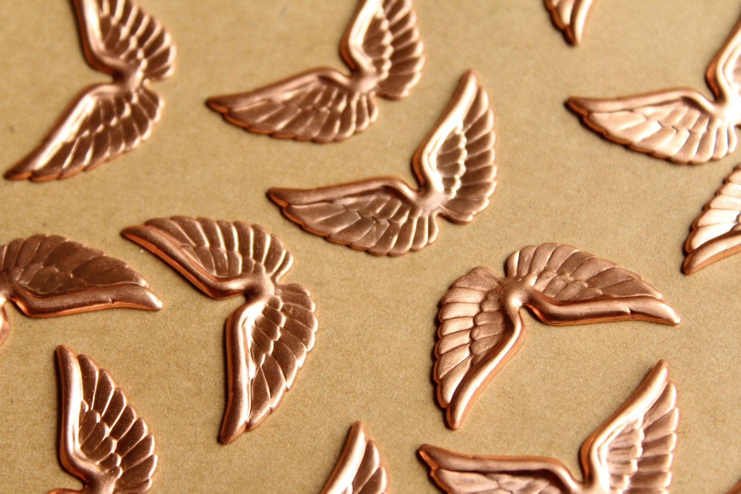 6 pc. Raw Copper Angel Wings: 29mm by 16mm made in USA | Etsy