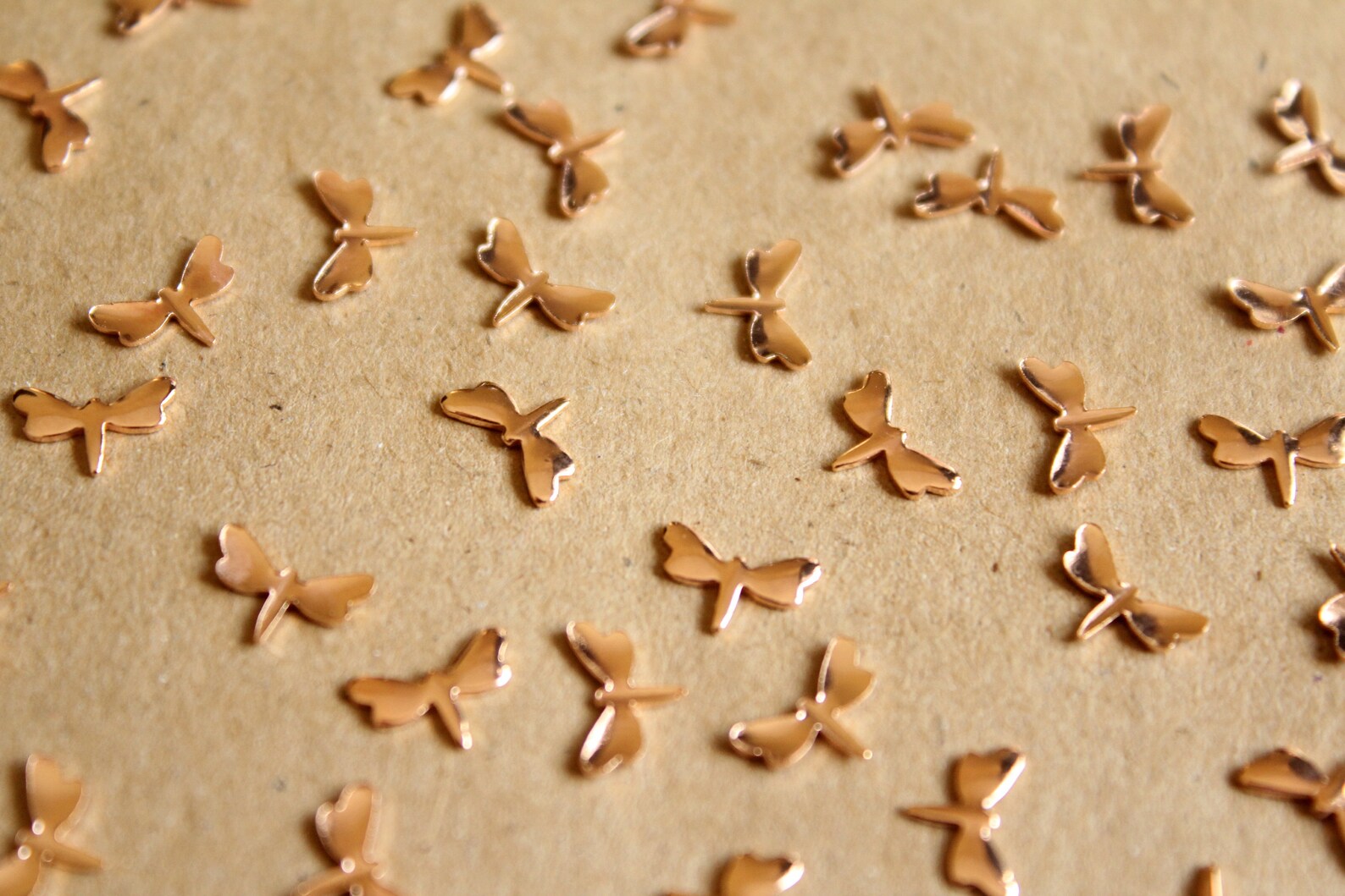 18 Pc. Tiny Rose Gold Plated Brass Dragonflies: 8mm by 5mm | Etsy