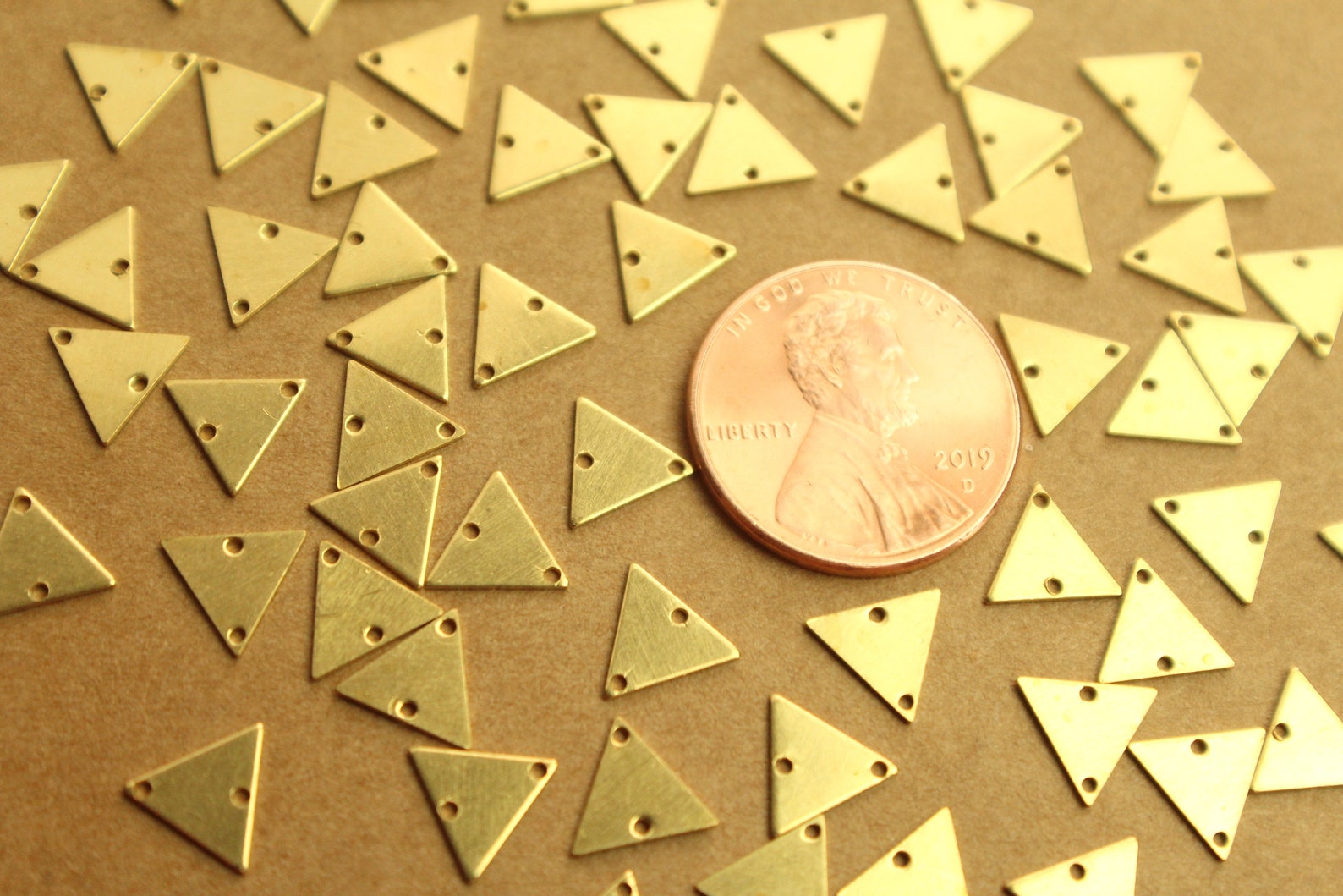 36 Pc. Small Raw Brass Triangle Connectors: 7mm by 8mm - Etsy