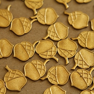 6 Pc. Raw Brass Flat Acorns: 10mm by 15mm Made in USA - Etsy