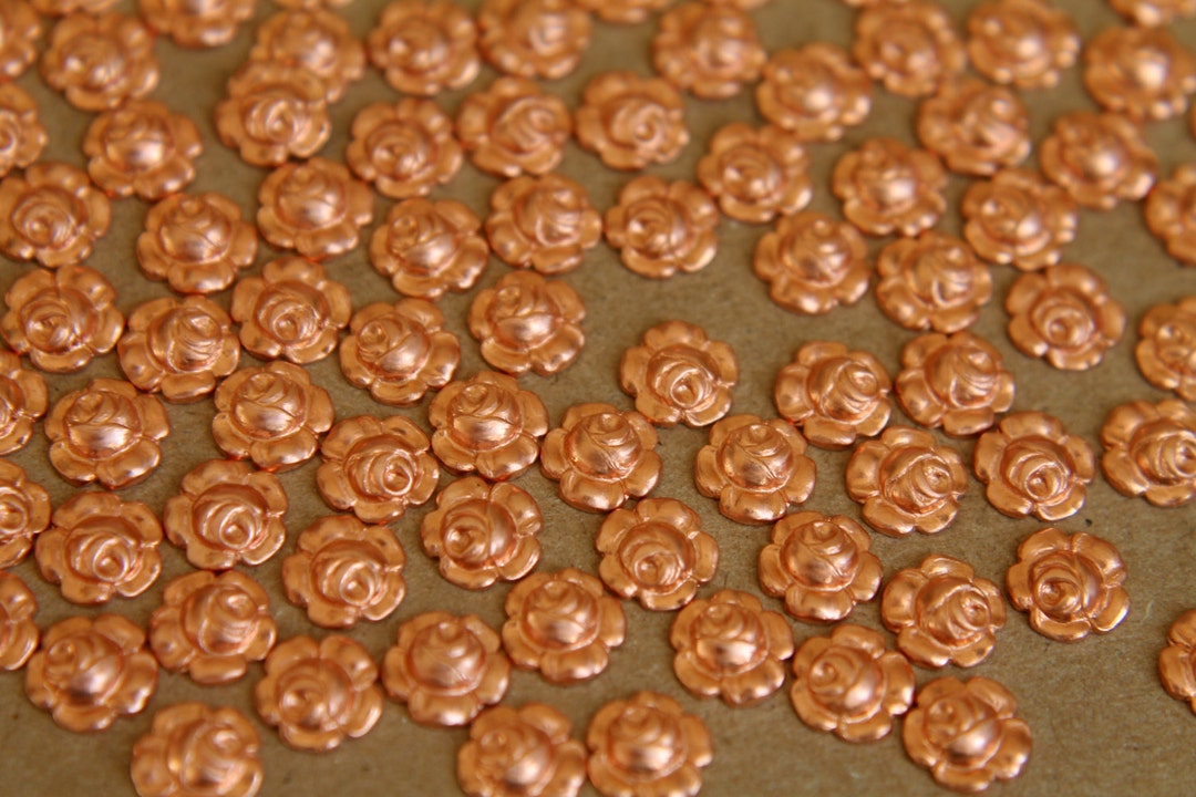 10 Pc. Tiny Raw Copper Roses: 7mm Diameter - Made in USA | RB-274 - Etsy