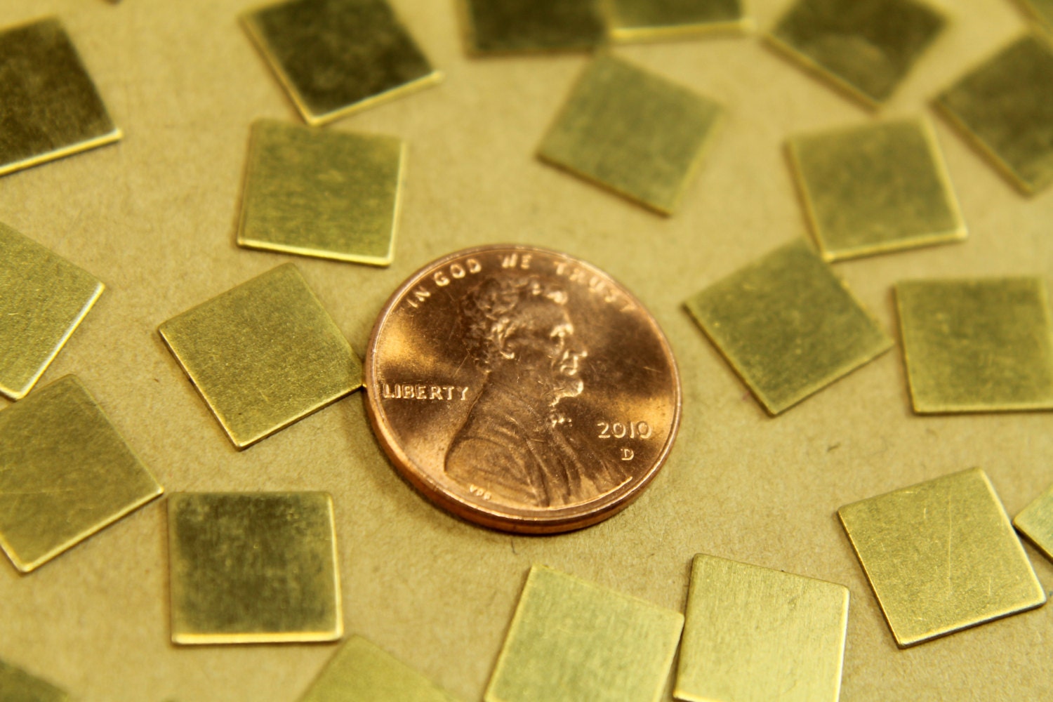 14 Pc. Small Raw Brass Squares: 9.5mm by 9.5mm Made in USA - Etsy