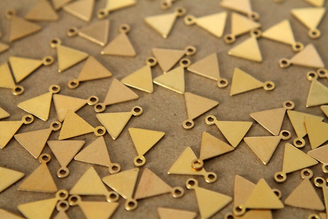 16 Pc. Small Raw Brass Triangle Tags: 10mm by 9mm - Made in USA | RB ...