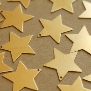 6 Pc. Large Raw Brass Stars: 22mm by 22mm - Made in USA | RB-149 - Etsy