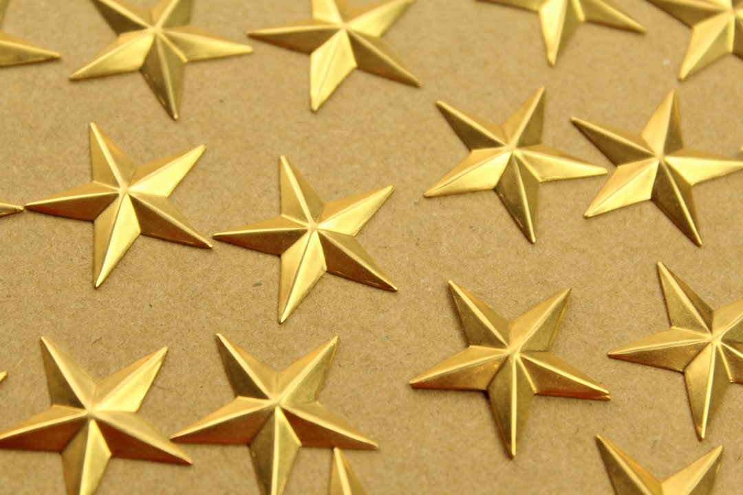10 Pc. Raw Brass Barn Stars: 24mm by 24mm - Made in USA | RB-1368 - Etsy