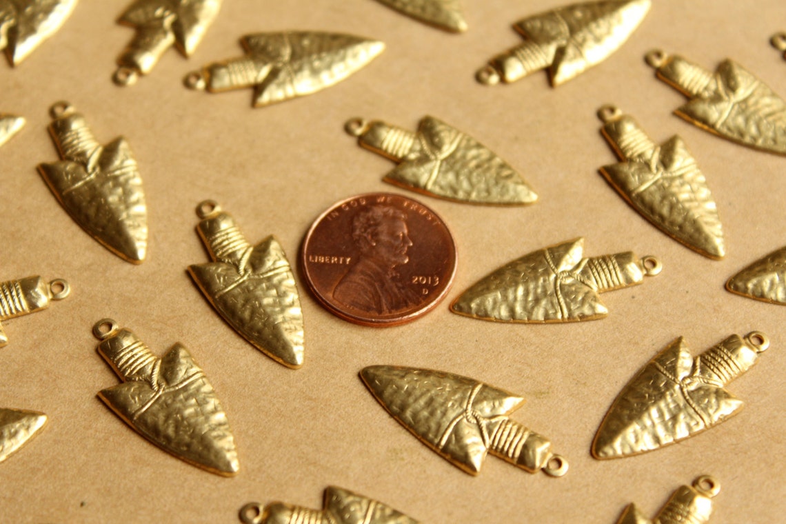 14 Pc. Raw Brass Arrowheads: 26.5mm by 12mm Made in USA | Etsy
