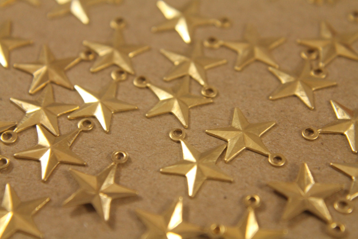 16 Pc. Raw Brass Barn Stars With Loop: 11mm by 12mm - Made in USA | RB ...