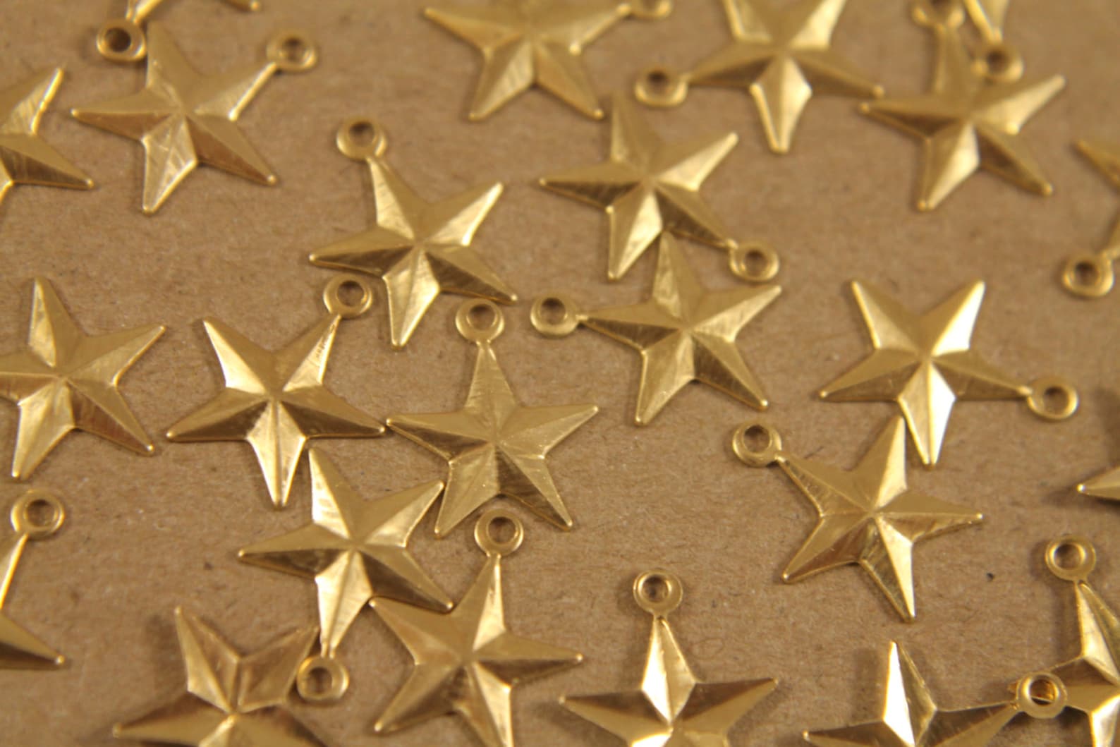 16 Pc. Raw Brass Barn Stars With Loop: 11mm by 12mm - Made in USA | RB ...