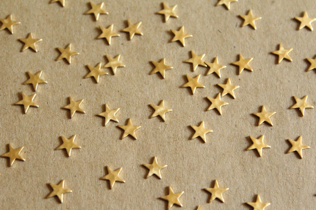 16 Pc. Raw Brass Hammered Stars: 7mm by 7mm - Made in USA | RB-1049 - Etsy