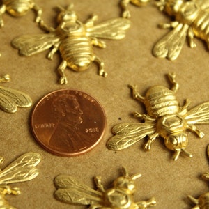 2 Pc. Large Raw Brass Queen Bees: 33mm by 24.5mm - Made in USA | RB ...
