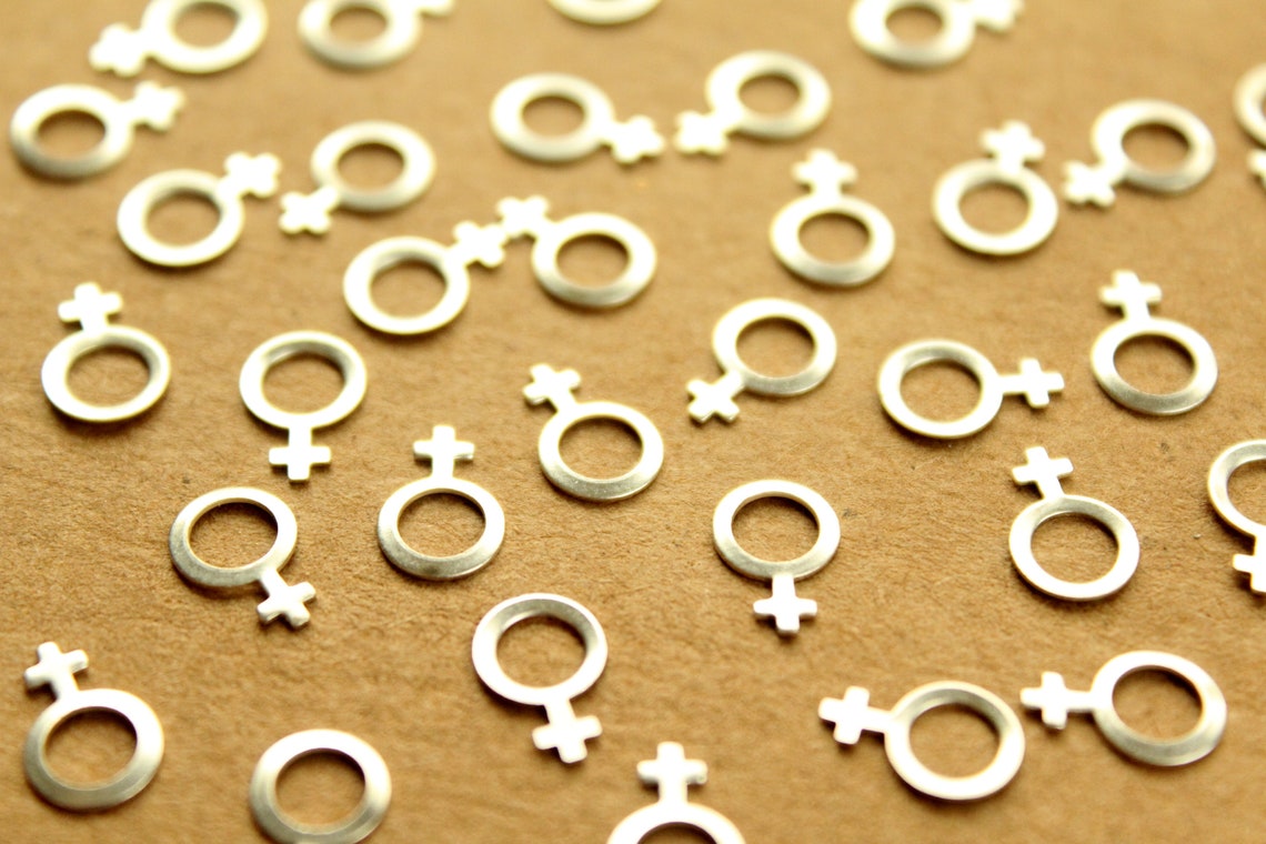24 Pc. Tiny Silver Plated Brass Female Symbol Stampings: 10mm - Etsy