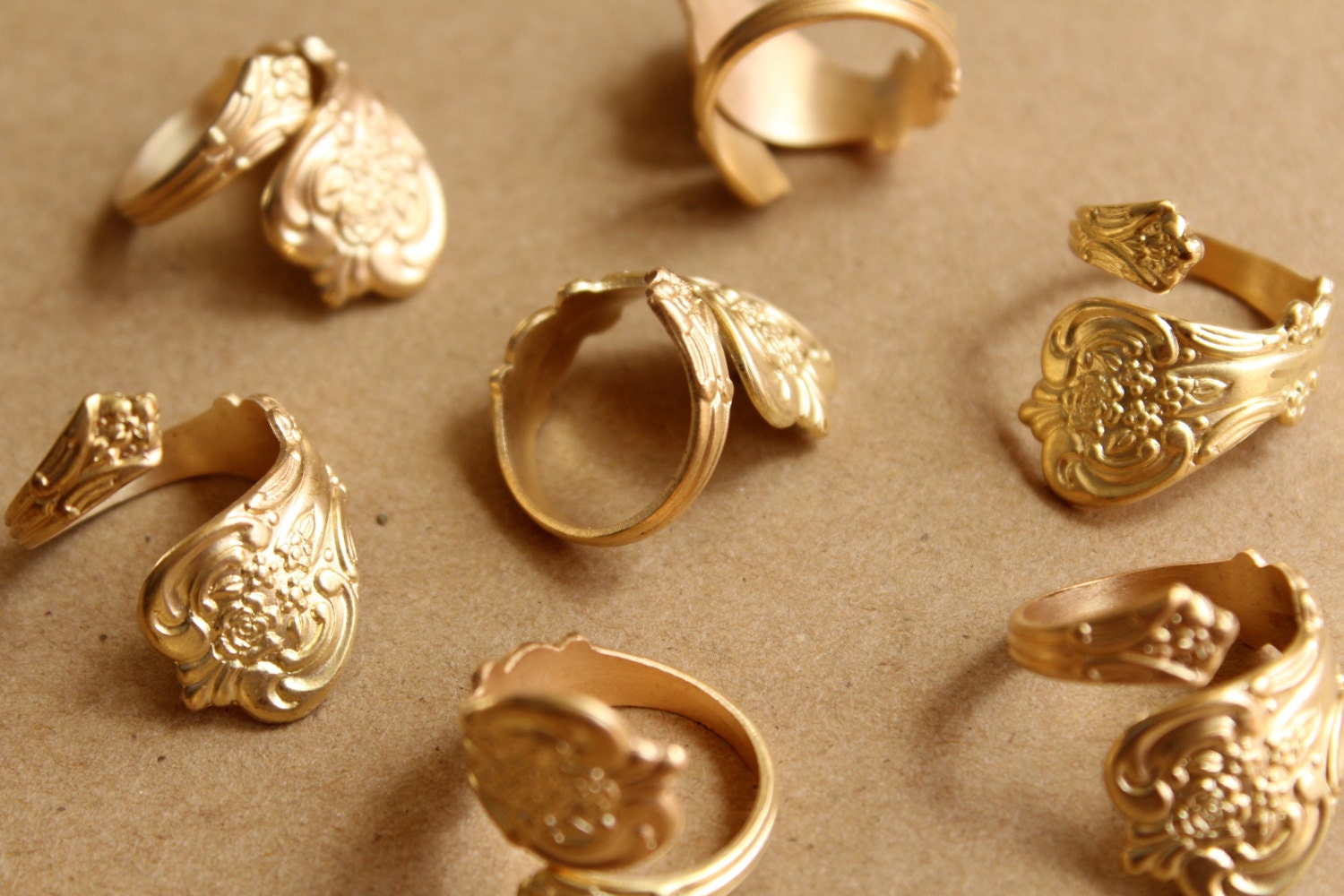 1 Pc. Raw Brass Adjustable Spoon Rings Made in USA RB-867 | Etsy