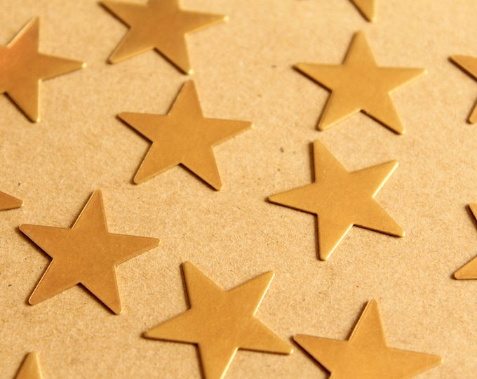 10 Pc. Large Raw Brass Stars: 24.5mm by 24.5mm Made in USA RB-1015 - Etsy