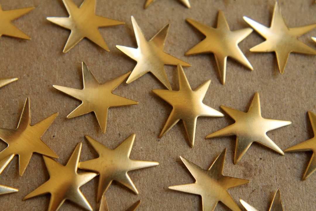 12 Pc. Small Raw Brass Star Bursts: 16mm by 13mm Made in USA - Etsy