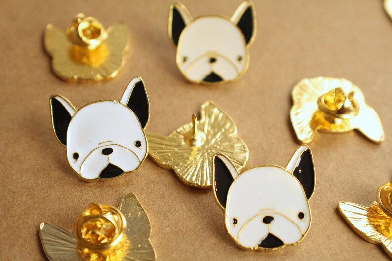 1 Pc. French Bulldog Brooch Pin 25mm X 24mm Dog Pet Puppy | Etsy