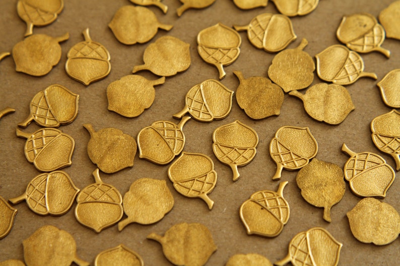 6 Pc. Raw Brass Flat Acorns: 10mm by 15mm Made in USA - Etsy
