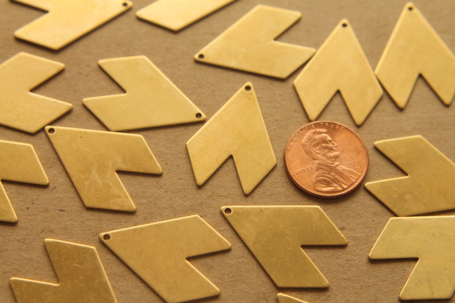 8 Pc. Raw Brass Chevron Flag: 29mm by 21mm Made in USA | Etsy