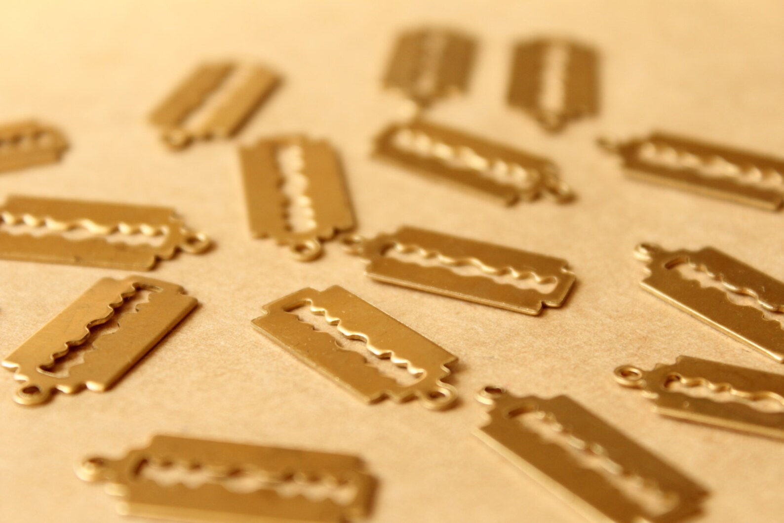 10 Pc. Raw Brass Double-edged Razor Blade Charms: 24mm by - Etsy