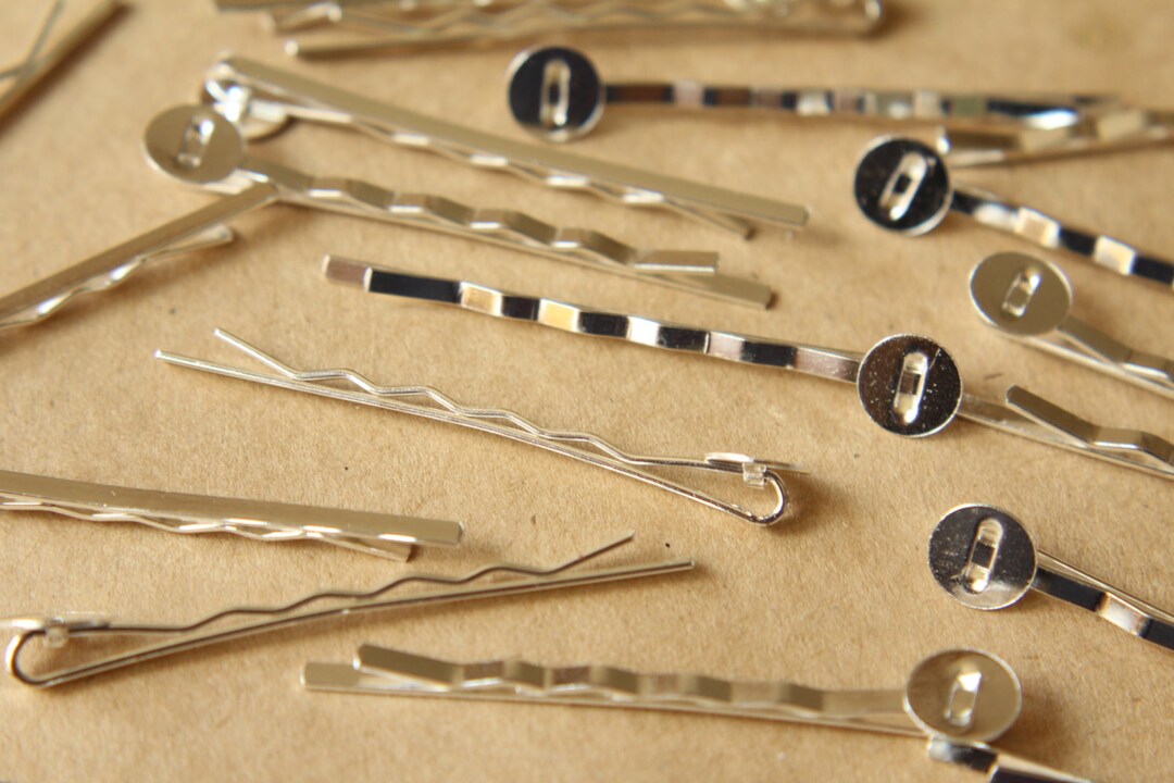 20 Pc. Bright Silver Bobby Pins, 8mm Pad FI-177 - Etsy