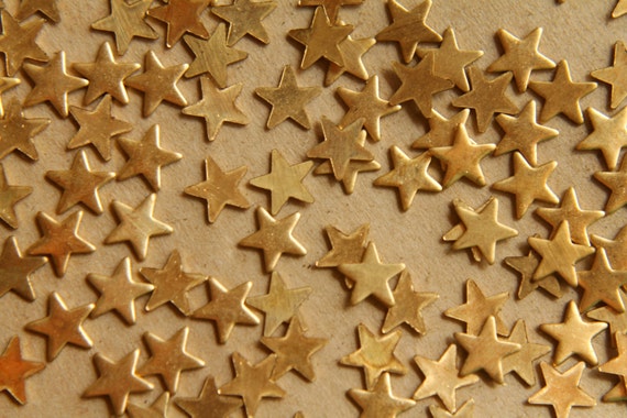 16 Pc. Small Raw Brass Stars: 7.5mm by 7.5mm Made in USA | Etsy