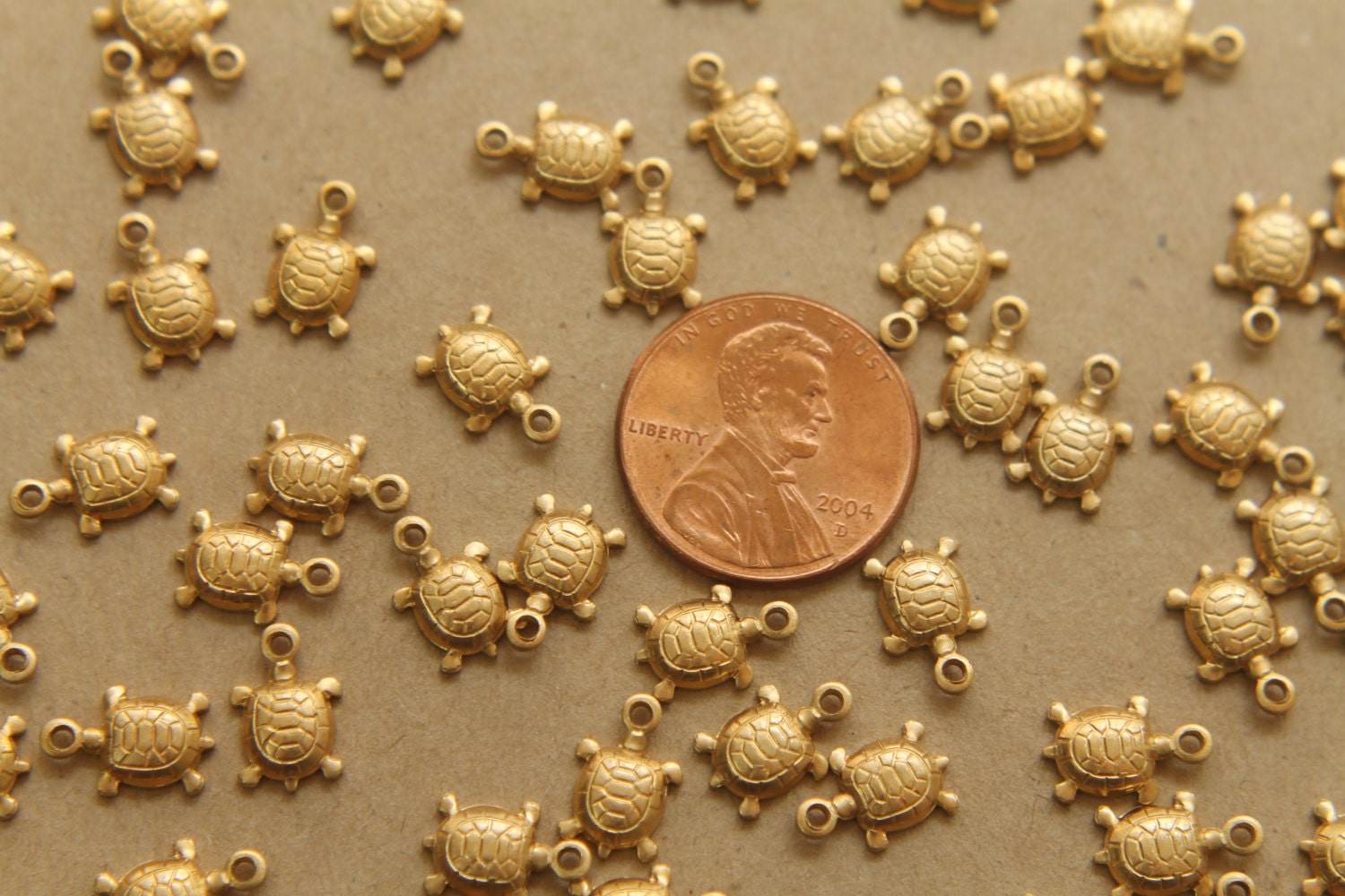 10 pc. Tiny Raw Brass Turtle Charm: 10mm by 7mm made in USA | Etsy