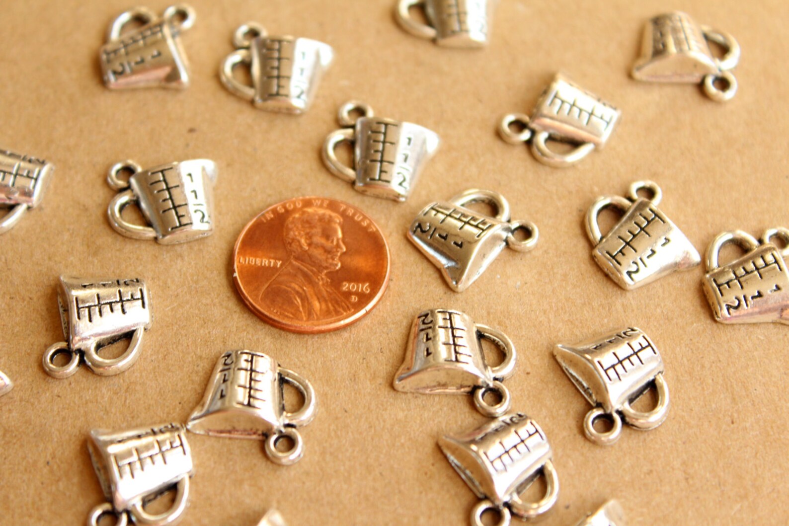 20 Pc. Antique Silver Measuring Cup Charms 13.5mm X 14.5mm | Etsy