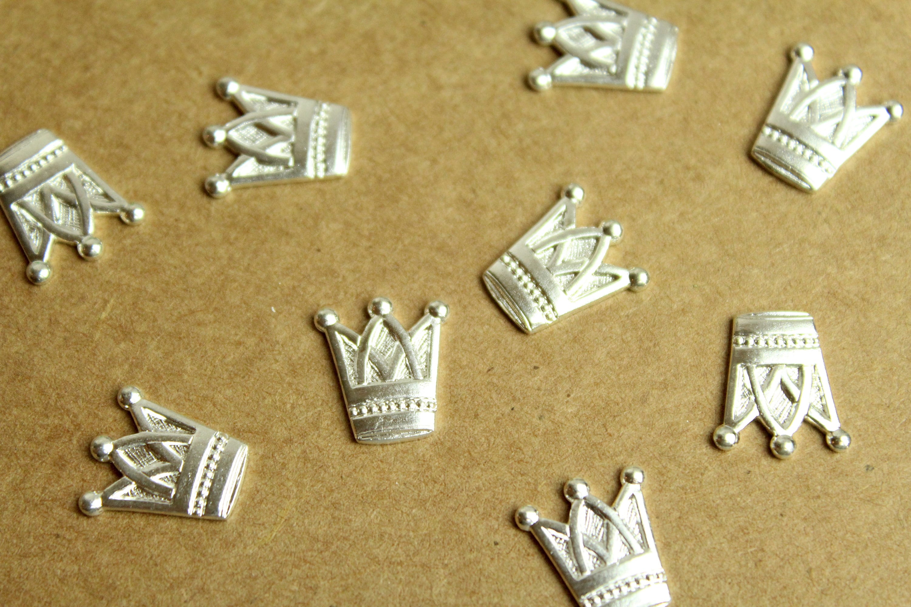 2 pc. Silver Plated Brass Tall Crowns: 12mm by 14mm made in | Etsy