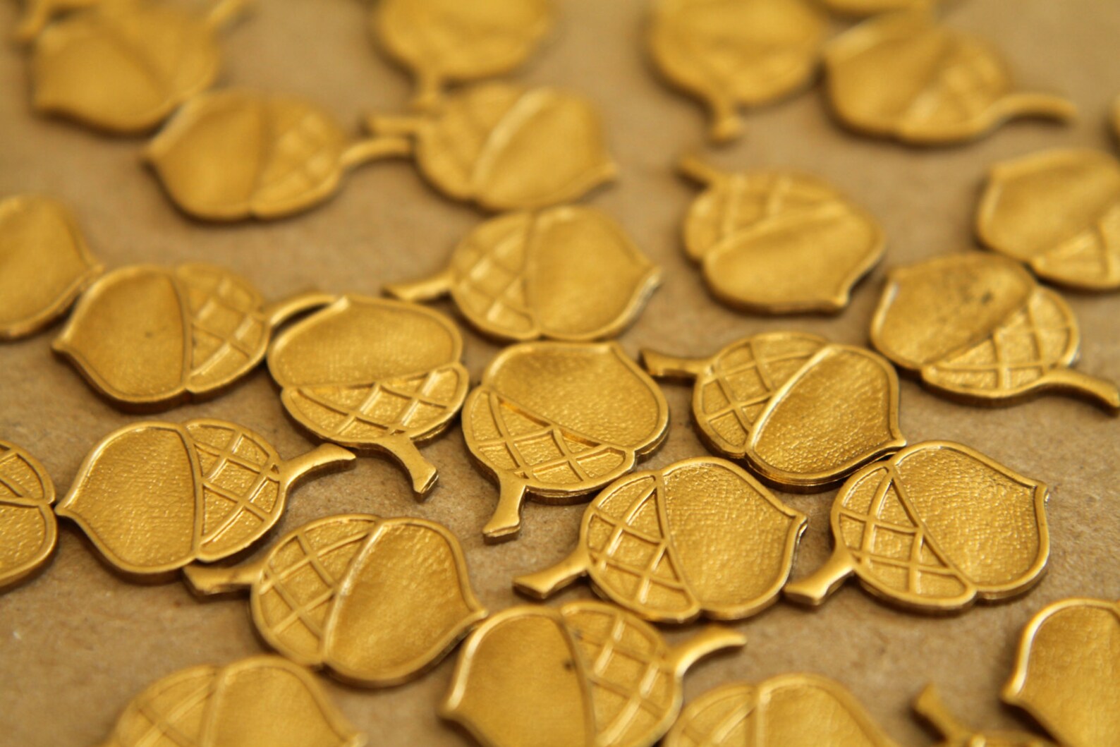 6 Pc. Raw Brass Flat Acorns: 10mm by 15mm Made in USA - Etsy
