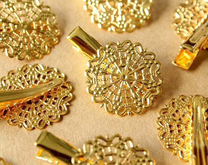 20 Pc. Gold Bobby Pins, 8mm Pad FI-173 - Etsy