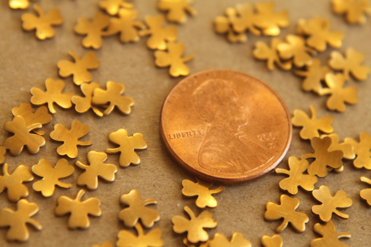 30 Pc. Tiny Raw Brass Shamrocks: 6mm by 6mm Made in USA | Etsy
