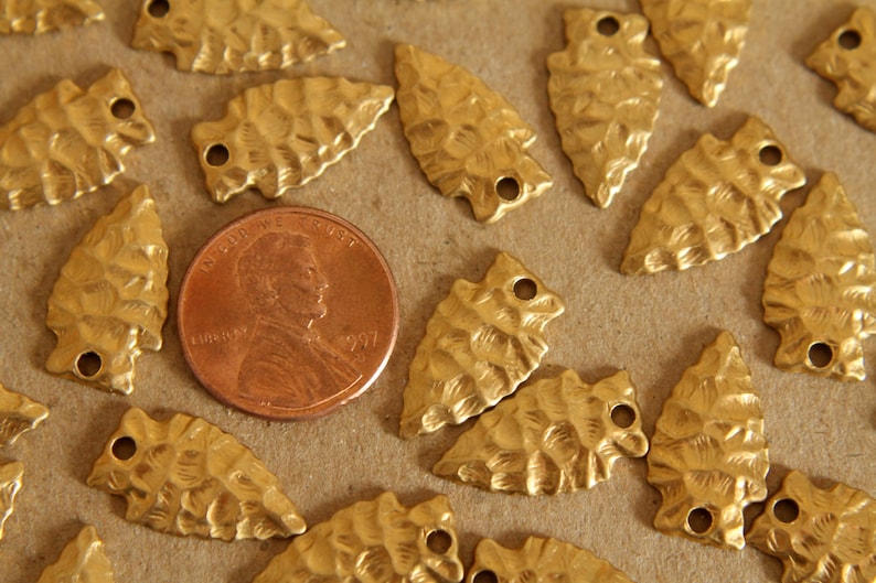 6 Pc. Raw Brass Arrowheads: 19mm by 11mm Made in USA | Etsy