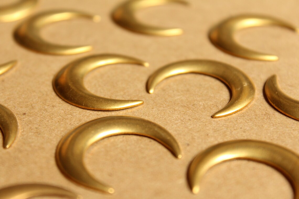 8 Pc. Raw Brass Rounded Moons: 23mm by 27mm Made in USA - Etsy