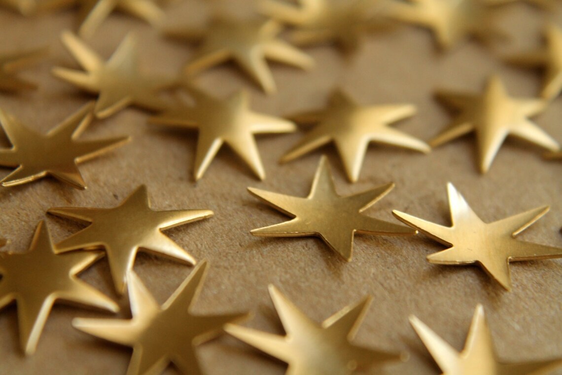 12 Pc. Small Raw Brass Star Bursts: 16mm by 13mm - Made in USA | RB-170 ...