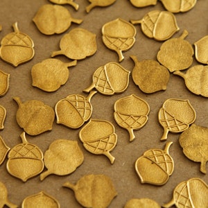 6 Pc. Raw Brass Flat Acorns: 10mm by 15mm - Made in USA | RB-250 - Etsy