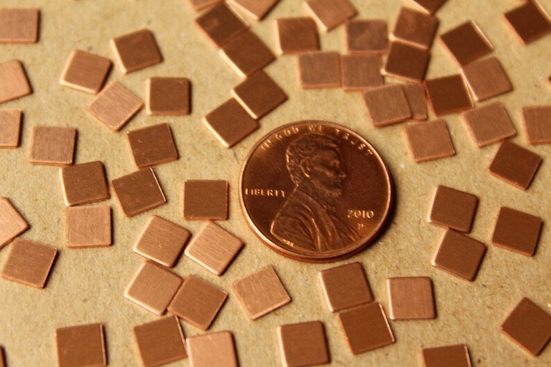 20 Pc. Tiny Raw Copper Squares: 5mm by 5mm - Made in USA | RB-628 - Etsy