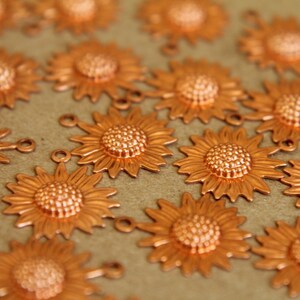 8 Pc. Raw Copper Sunflower Charms: 19mm by 16mm - Made in USA | RB-279 ...