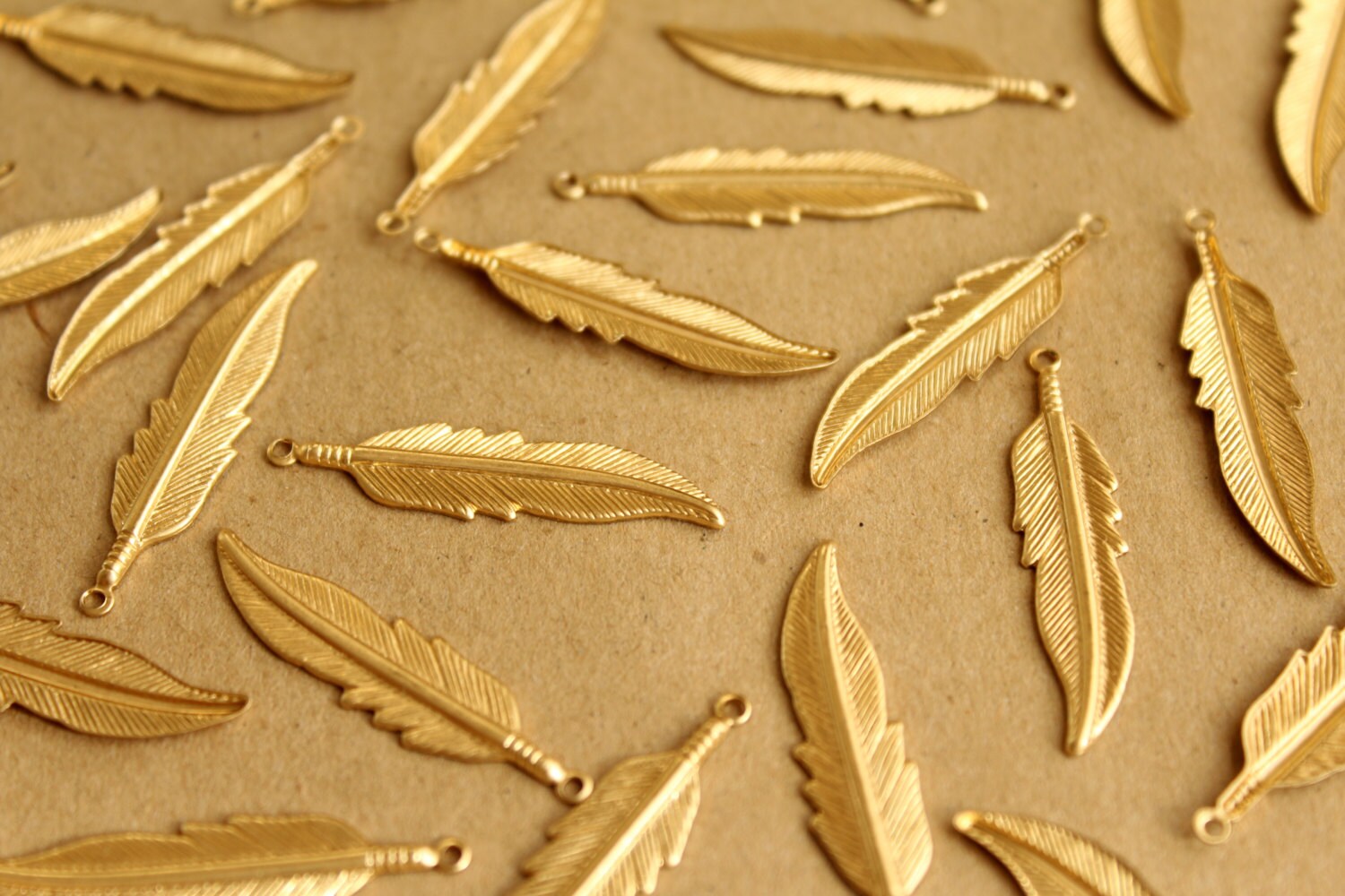10 Pc. Raw Brass Feathers: 34mm by 8.5mm - Made in USA | RB-639 - Etsy