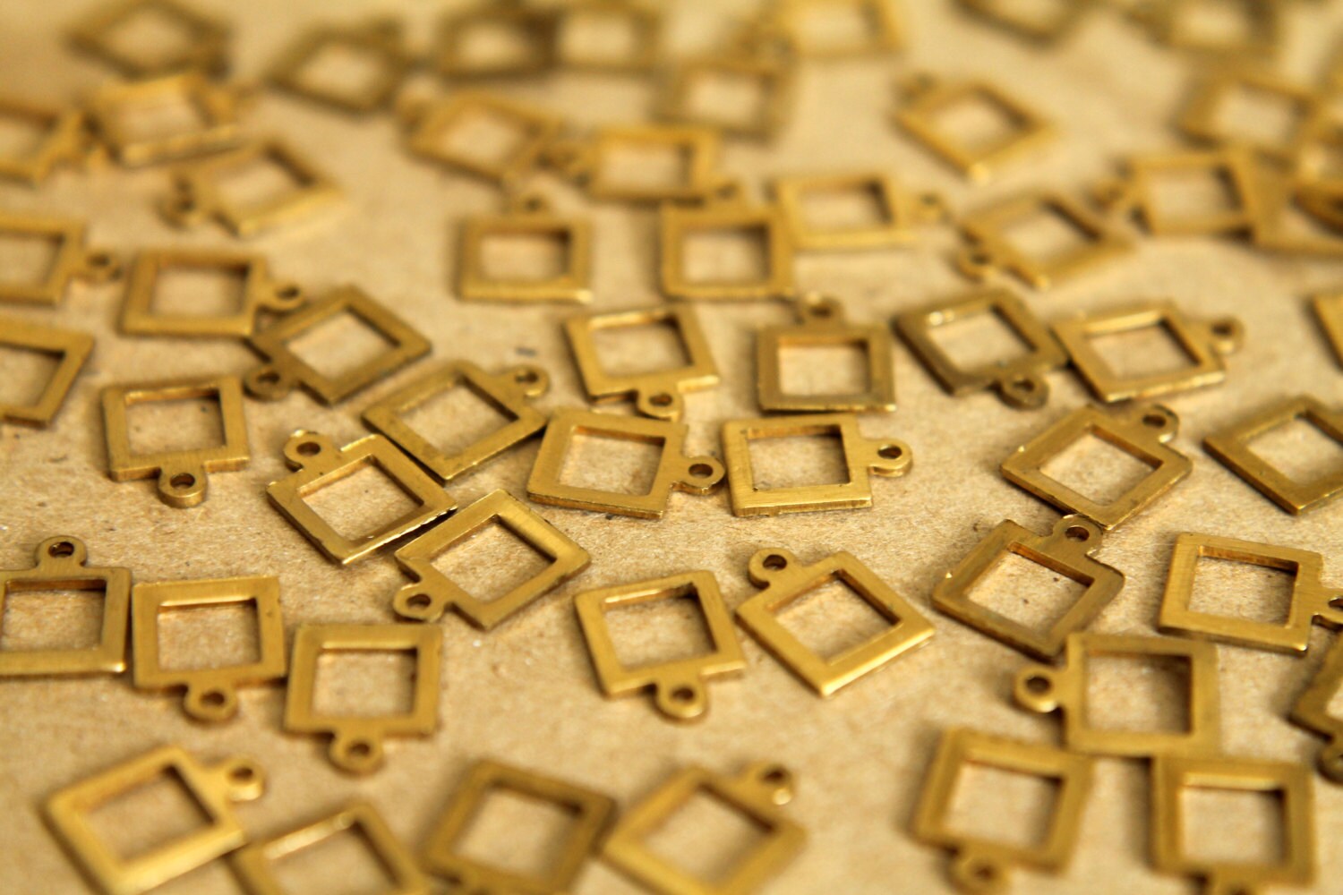 24 Pc. Small Raw Brass Square Outline Charms: 10mm by 7mm - Etsy
