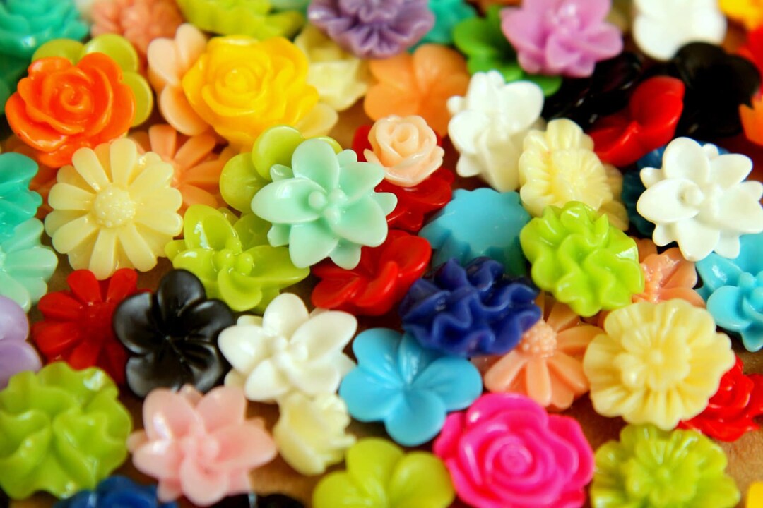 100 Pc. Multi-colored Small Cabochon and Bead Grab Bag | RES-334 - Etsy