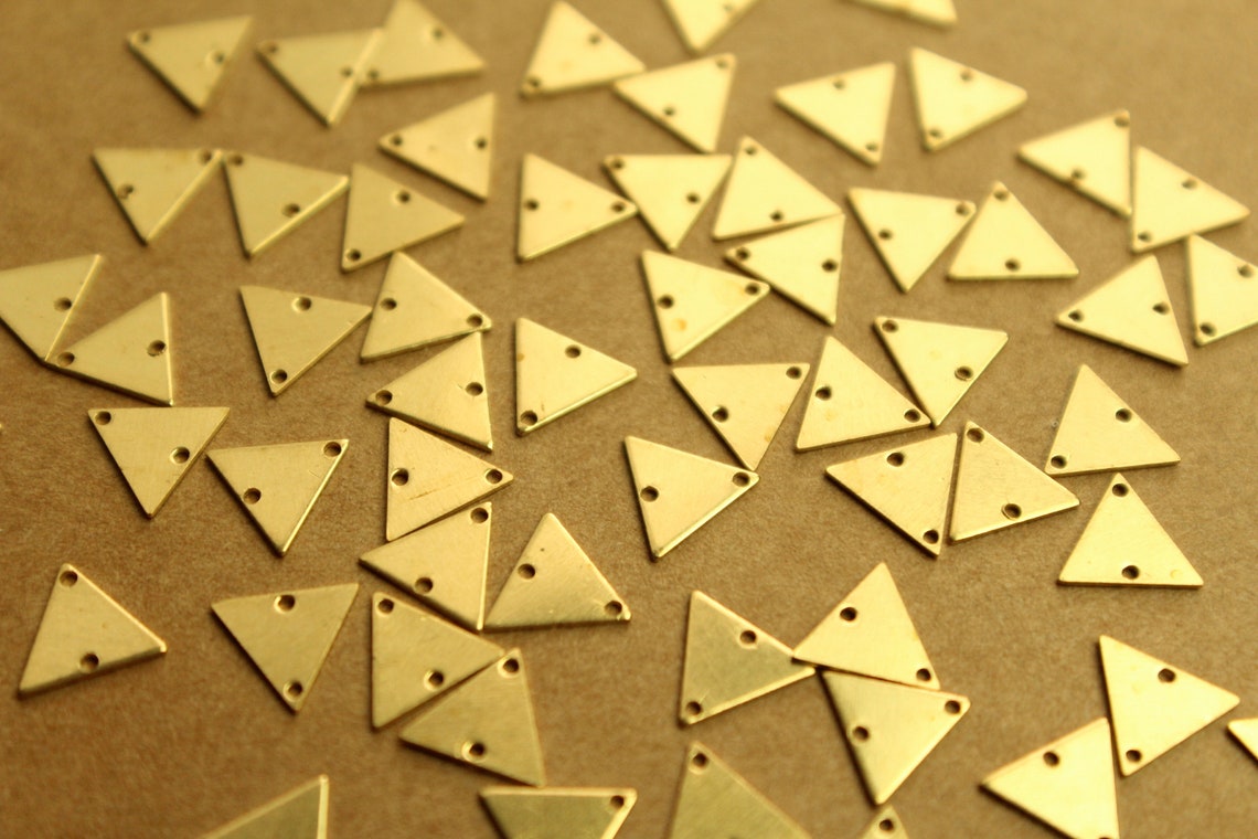 36 Pc. Small Raw Brass Triangle Connectors: 7mm by 8mm - Etsy