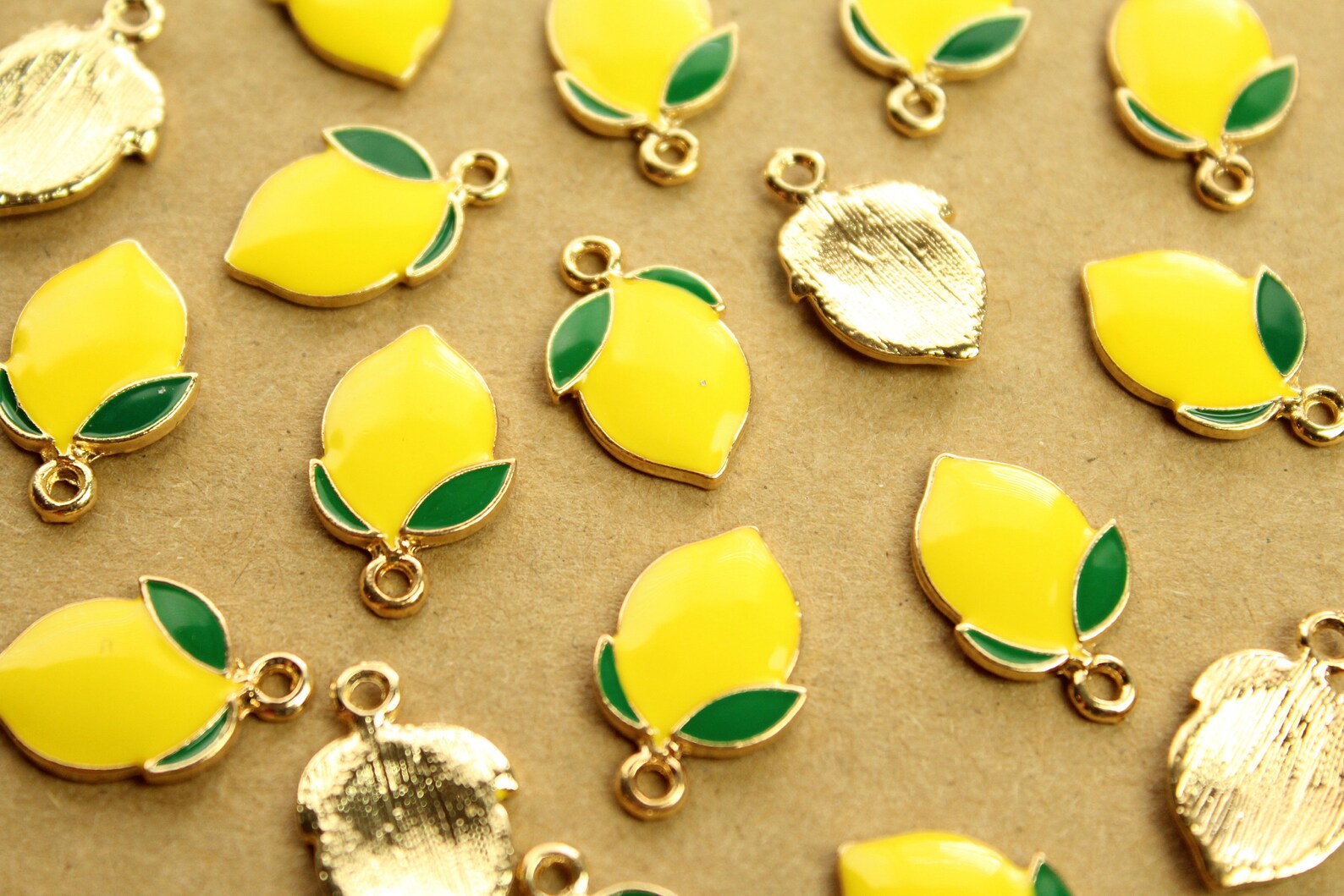 8 Pc. Lemon Enameled Charms 20.5mm X 13.5mm Fruit Pendant - Etsy