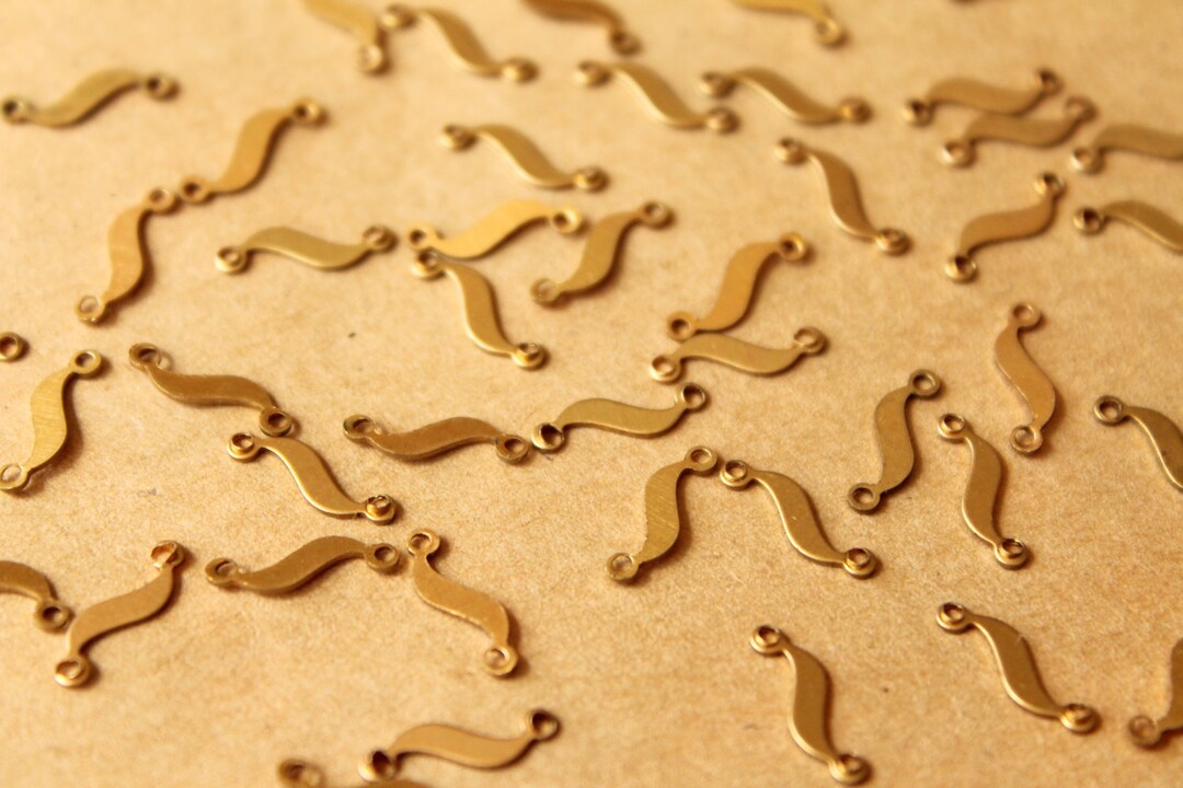 24 Pc. Tiny Raw Brass Squiggle Connectors: 2mm by 11mm - Made in USA ...